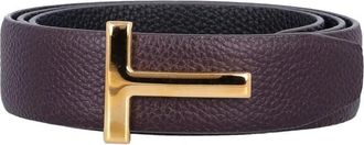 Tom Ford G&uuml;rtel - Small Grain Leather Icon Belt - Gr. 100 - in Rot - f&uuml;r Damen