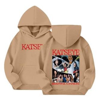 Generic Sweat &agrave; capuche pour femme Kpop Fan Support Merch Pull &agrave; capuche style cor&eacute;en T-shirt &agrave; manches longues Harajuku Y2K Streetwear Tenue, kaki, 5XL