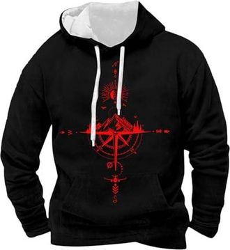 Generic 2025 Sweats Capuche Homme Manches Longues Sweat D&eacute;contract&eacute; Hoodie Ample Hommes Pull Sport Slim Fit Printemps et Automne Premium pour