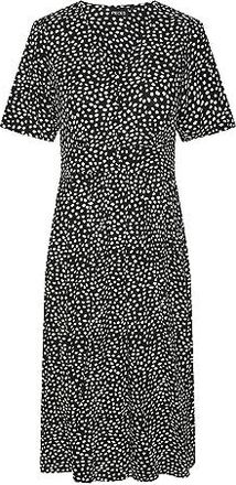 Pieces Pieces PCTALA SS MIDI Dress Noos BC Robe, Noir/AOP : Pois, Taille XS Femme
