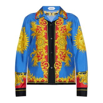 Versace Femme, Blouses et Chemises, Multicolore, Taille: 40 FR Chemise en Twill de Soie Imprim&eacute;