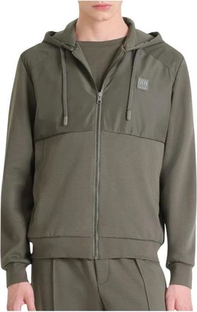 Antony Morato Homme, Sweatshirts et sweats &agrave; capuche, Vert, Taille: S SweaT-shirt zipp&eacute; coupe classique