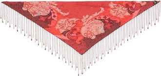 Etro Femme, Accessoires, Orange, Taille: ONE Size Foulard en soie avec franges perl&eacute;es