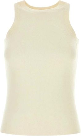 Co Femme, Tops, Blanc, Taille: 40 FR Fine Cashmere Tank Top