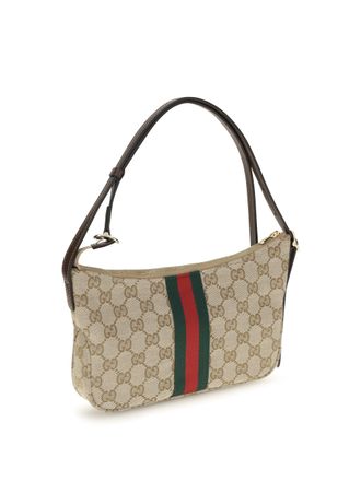 Gucci Mens Small Lunetta Shoulder Bag Vint.sand-Dk.bro-Vrv Polyester; Polyamide; Cotton Vint.sand/dk.bro/vrv
