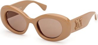 Max Mara Runde Sonnenbrille - - Accessories - unisex - Beige - 50 MM
