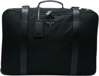 Prada unisex, Pre-owned, Noir, Taille: ONE Size Valise en nylon et cuir Saffiano Pre-owned