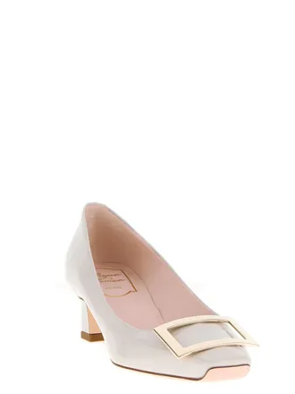 Roger Vivier Womens Trompette Pump White Calfskin Leather