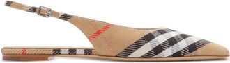 Burberry Check Birdie Slingback Ballerina Flats - Gr. 38 (EU) - in Beige