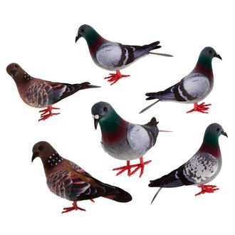 SM SunniMix 6X Taube K&uuml;nstlicher Gefiederter Vogel Federn Deko Tiere Figur