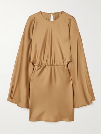 Norma Kamali Mini-robe En Satin Obie - Marron