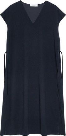 Comma Midikleid Kleid Lockeres Kleid aus Viskosecr&ecirc;pe mit Bindedetails