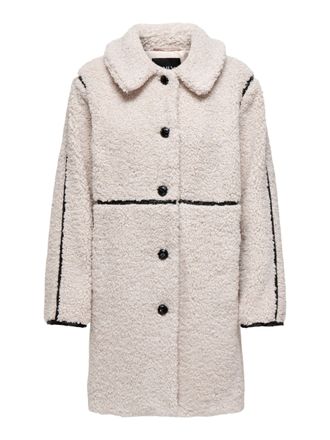 Only Damen Onlrubi Shearling Coat OTW Mantel, Grau, XL