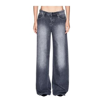 A|X Armani Exchange Klassische Baumwolljeans mit Rei&szlig;verschluss und Knopfverschluss - - Jeans - Damen - Grau - W29 L30