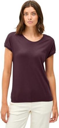 Cecil 3226038 T-Shirt de Couleur Unie, Rouge m&ucirc;re, XS Femmes
