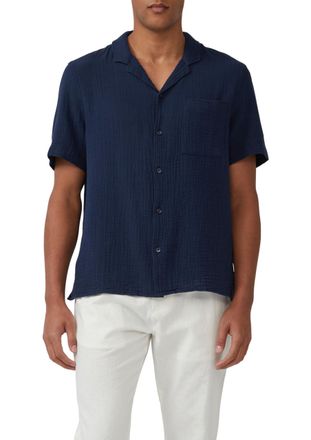 s.Oliver Resort Fit: Luftiges Kurzarmhemd aus Musselin