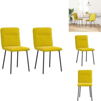 vidaXL Esszimmerstühle 2 Stk. Gelb Samt - Esszimmerstuhl - Esszimmerstühle - Stuhl - Küchenstuhl