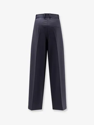 Alysi Womens Wool-Blend Trousers Blue Polyester