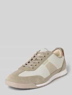 HUGO BOSS Low Top Sneaker mit Leder-Besatz Modell Nitan_Lowp_txmx