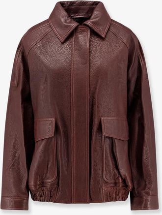 R&oacute;he Aviator grained leather jacket - ROHE - gender_Woman