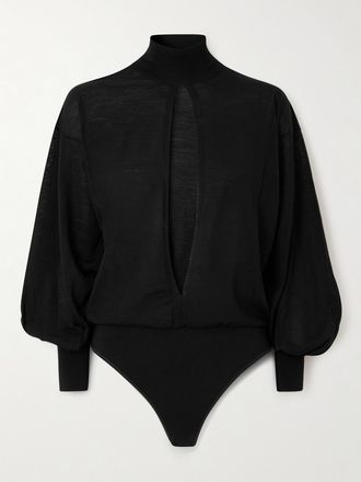 Alaia Body Aus Einer Wollmischung Mit Stehkragen Und Cut-out - Schwarz