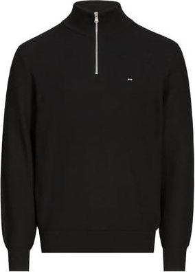 Eden Park Baumwollpullover mit Reißverschluss - Schwarz