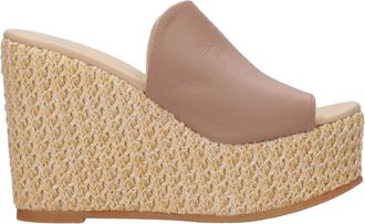 Espadrilles Femme, Chaussures, Brun, Taille: 40 EU Sandales Compensées en Cuir Marron