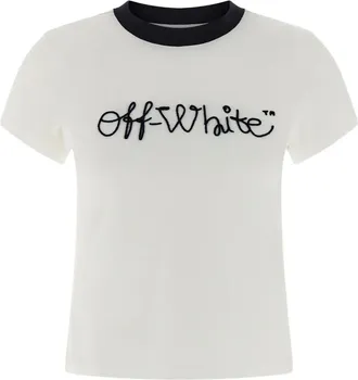 Off-white t-shirt Script à logo brodé - Blanc