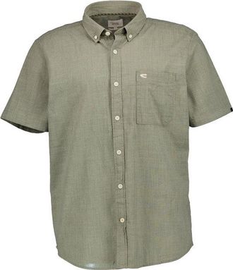 Camel Active Herren Kurzarmhemd grün gestreift