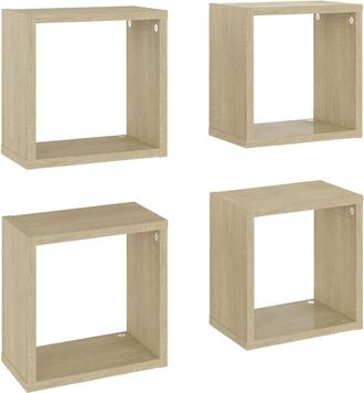 Generic Wandregale, Würfelform, 2 Stück, mehrschichtiges Holz, Möbel, Wandregale, Wandregal, Wandregal zum Aufhängen, Regal für Eingangsbereich, weiß(30 x (26