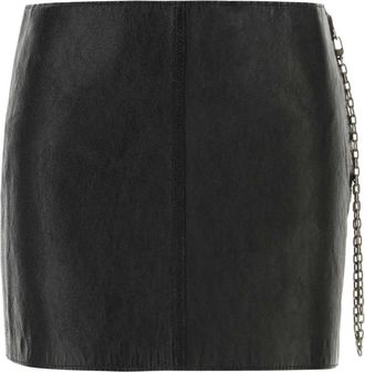 Alexander Wang Femme, Jupes, Noir, Taille: 36 FR Mini-jupe en cuir taille basse