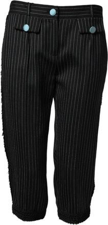 Dolce & Gabbana Femme, Pantalons, Noir, Taille: 36 FR Cropped Pantalons