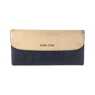 Miu Miu Portefeuille en cuir Pre-owned - Femme - Pre-owned - Beige - Taille: ONE Size