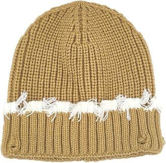 Generic Bonnet dhiver tricot&eacute; pour adulte - Bonnet en laine de couleur assortie, kaki, taille unique