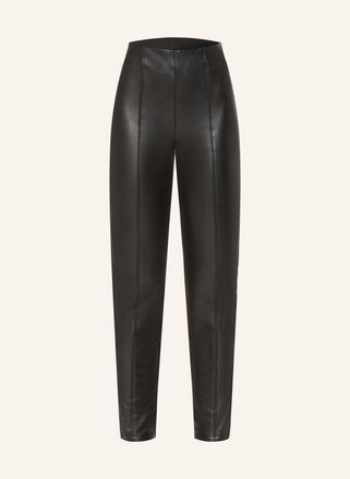 Comma Comma Leggings In Lederoptik schwarz