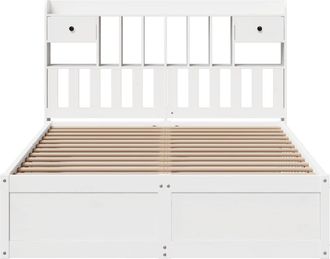 Generic 90 X 200 cm, Weißer Bettrahmen, Konstruktion aus Massivem Kiefernholz, Matratze Separat Erhältlich (140 x 200 cm)