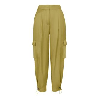 Bomboogie Femme, Pantalons, Vert, Taille: 40 FR Rayon satin cargo pants