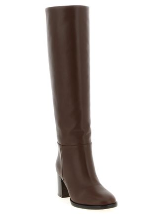 Gianvito Rossi Womens Brown Calfskin Over The Knee Shoe