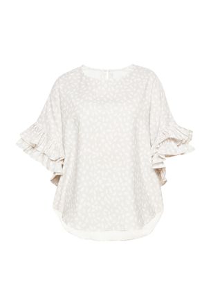 Usha Bluse Frauen braun wei&szlig;