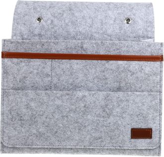 Luxshiny Filz Nachttisch Aufbewahrungstasche Große Kapazität Mit Stabilem Innenrahmen Hellgrau Für Bett Und Sofa Zum Einhängen