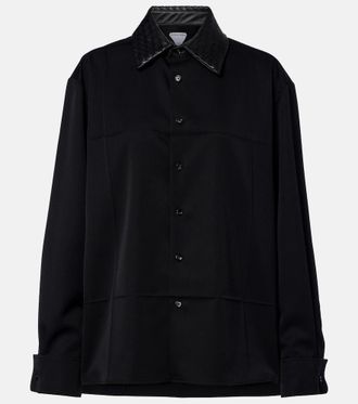 Bottega Veneta Hemd Intrecciato aus Wolle und Leder