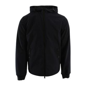 Woolrich Soft Shell Full-Zip Hoodie - - Jackets - Herren - Blau - XL