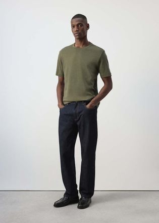 Mango T-shirt regular fit 200 g/m&sup2; vert moyen - Homme - XXL - MANGO MAN