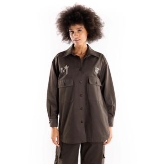 Brand Unique Oversized Baumwollhemd - - Blouses & Shirts - Damen - Braun - S