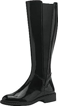 Tamaris Bottes à tige longue pour femme - Vegan - Talon bloc, Imprimé noir, 39 EU