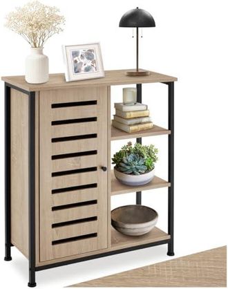 TecTake Buffet 71 x 32 x 82 cm, Rangement Cuisine, 3 Compartiments Ouverts et 3 ferm&eacute;s, Meuble de Cuisine, Vaisselier, Bahut, Buffet Salle a Manger, Meuble de