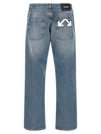 Off-white Half Arrow Print Jeans - Blue