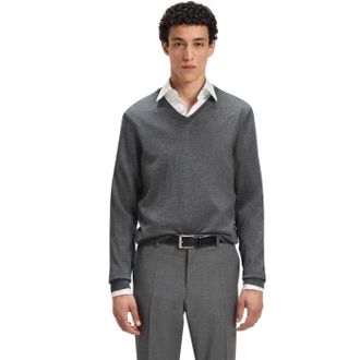 HUGO BOSS Pullover f&uuml;r Herren, Jerseyware, Formell, Regul&auml;r (Mittelgrau)