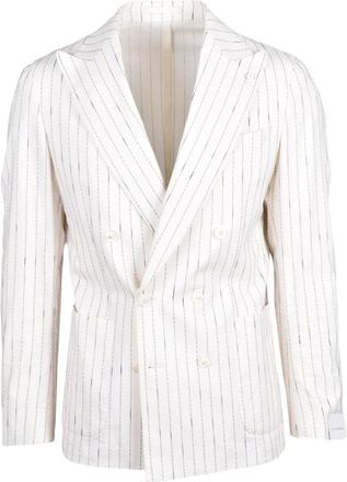 Luigi Bianchi Mantova Homme, Vestes, Blanc, Taille: L Veste crois&eacute;e