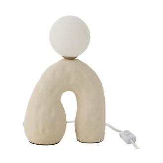 Paris Prix Paris Prix - Lampe &agrave; Poser sur Pied Design Pierre 30cm Beige